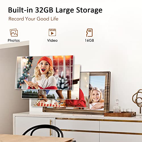 16 Inch Large Digital Picture Frame, Canupdog Digital Photo Frame with 32GB Storage Wall Mountable, Auto-Rotate, Motion Sensor Share Photo Video via App