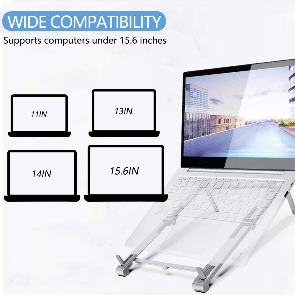 BoxWave Stand and Mount Compatible with ASUS ROG Zephyrus G14 WQXGA Laptop (GA402RJ) - Pocket Aluminum Stand 3-in-1, Portable, Multi Angle Viewing Stand - Metallic Silver