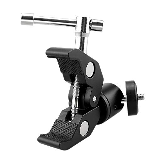 SLOW DOLPHIN Photography Super Clamp w/1/4'' and 3/8'' Thread Clip for DSLR,Cameras, Light Stand , Rods,Lights, Umbrellas, Hooks, Shelves, Cross Bars (2PCS)