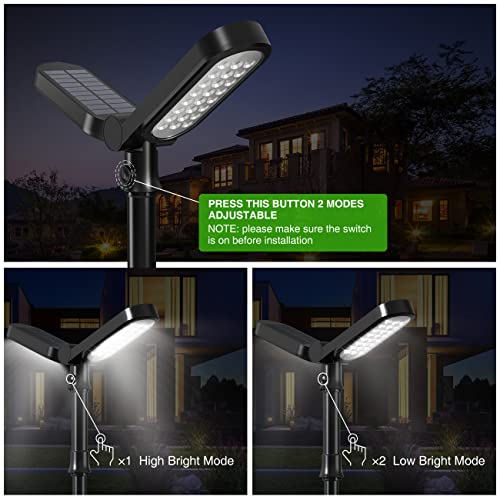 Lafhome Solar Lights Outdoor Garden, 2-Pack Upgraded 48 LED Solar Powered Lights Garden Lights Solar Wall Lantern Solar Pathway Lights, IP65 Waterproof Landscape Lighting for Garden Yard Cold White