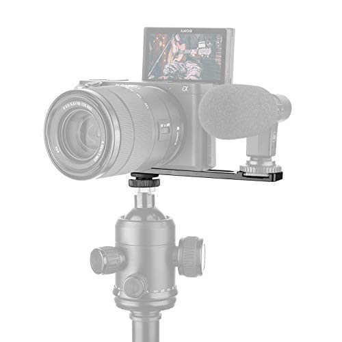 ChromLives Cold Shoe Bracket Extension Bar, Hot Shoe Extension, Microphone Mount with 1/4'' Tripod Screw Compatible with Mirrorless Camera Vlogging Sony A6400 6300 6500 6000 Zhiyun 4 DJI Osmo Pocket