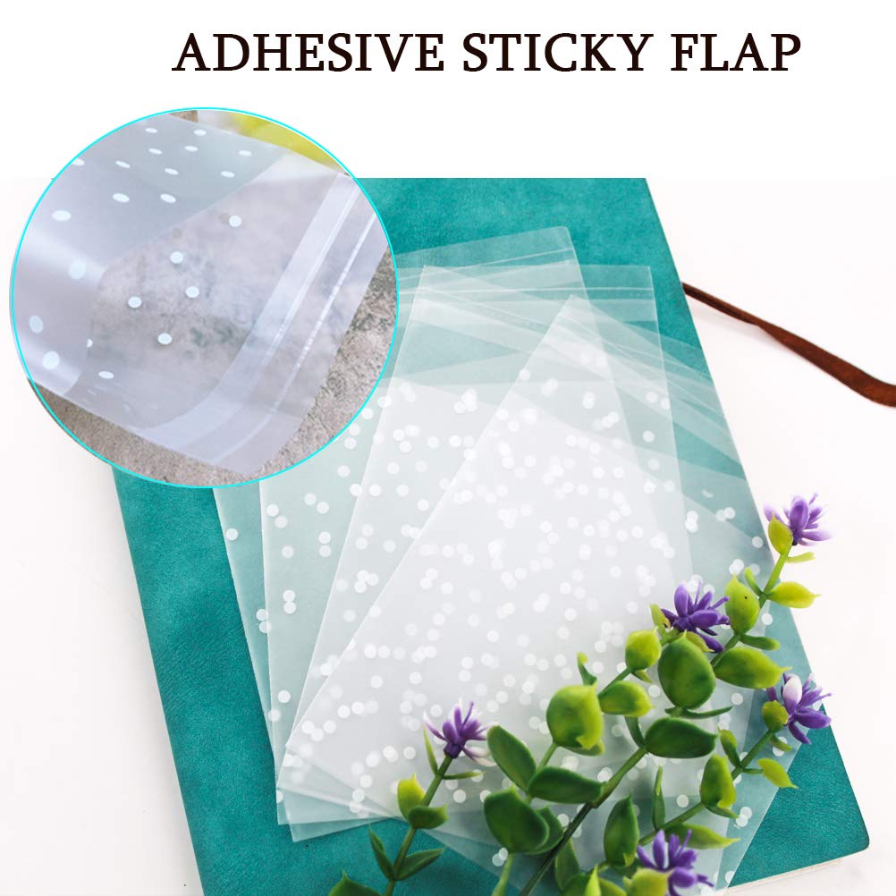 Greengoal 200pcs Resealable Cellophane Bags, Resealable Plastic Bags, Self Sealing Cello Bags - for Bakery, Candle, Soap, Cookie Poly Bags - 4x4 inch