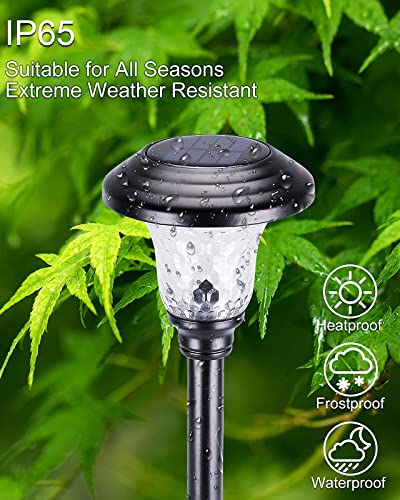 UFOND 8 Pack Solar Pathway Lights Outdoor,Waterproof Solar Garden Lights, Glass Stainless Steel Solar Decor Lamp,Landscape Path Lights for Yard Patio Driveway Sidewalk, (Cool White)
