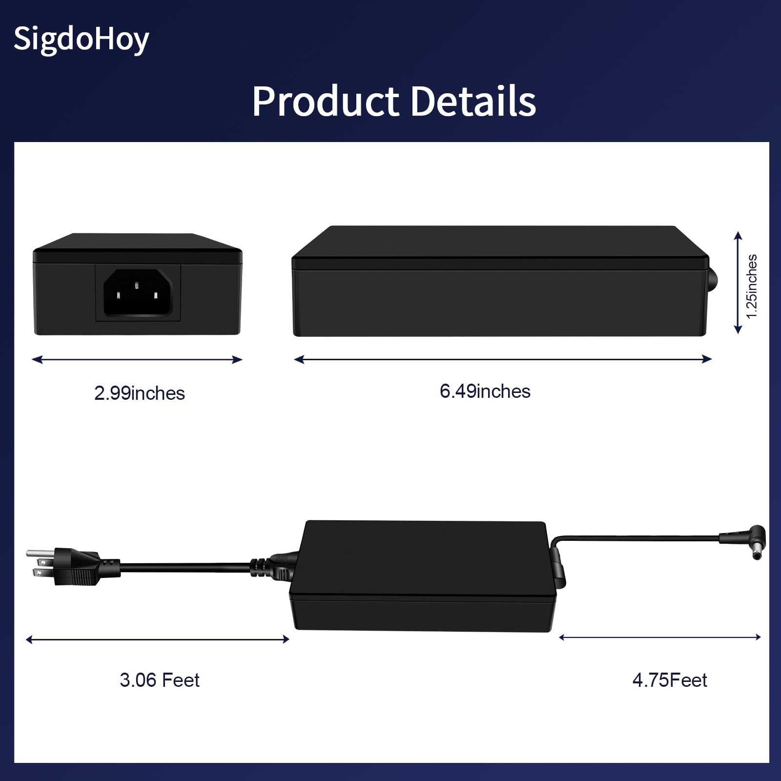 200W Zephyrus Charger ADP-200JB D for ASUS ROG Zephyrus G15, ROG Strix G15 G17, ASUS TUF A15 A17 F15 F17 Gaming Laptop Power AC Adapter Supply Cord