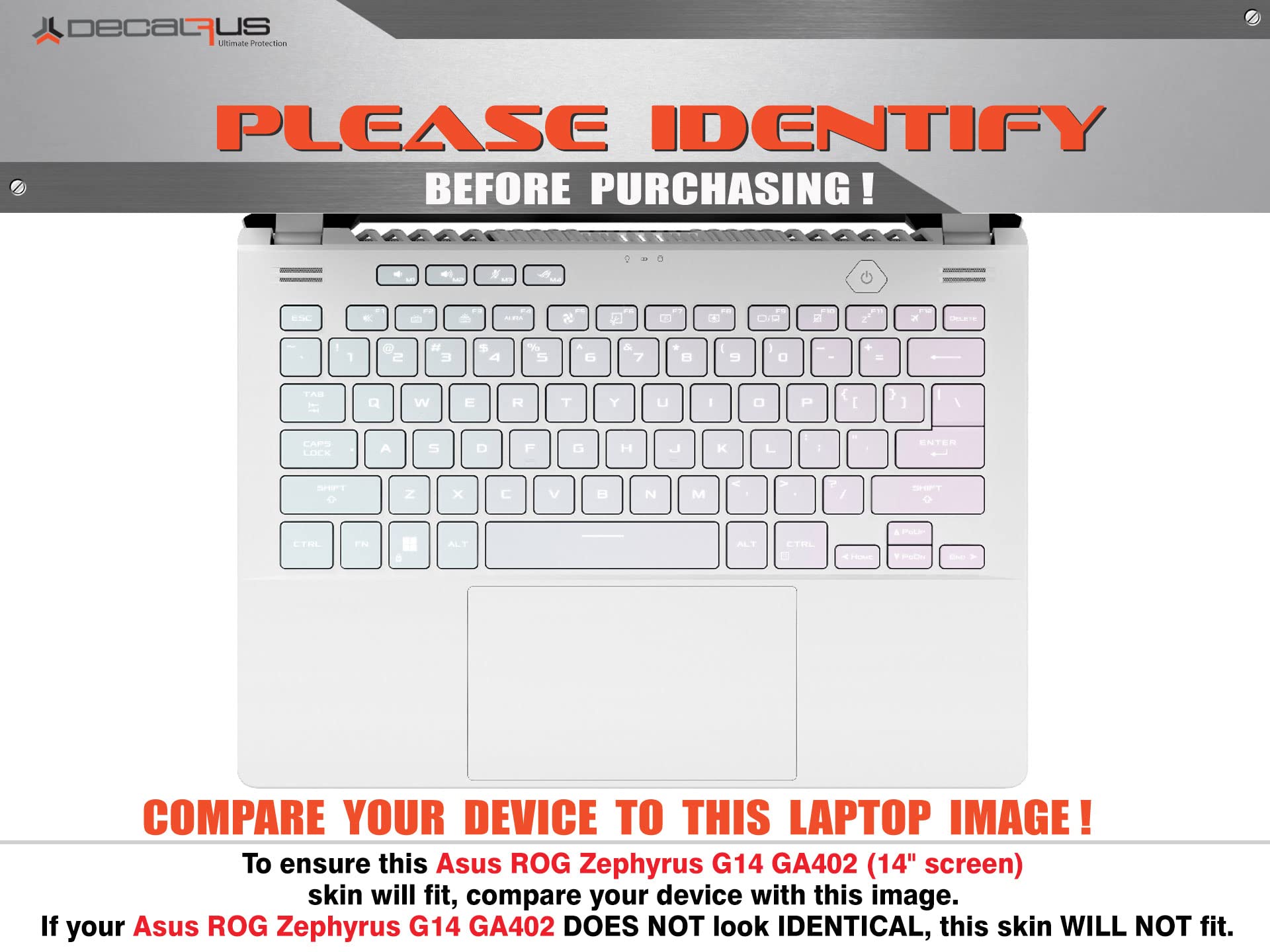Decalrus - Protective Decal Skin Sticker for The Asus ROG Zephyrus G14 GA402 (14" Screen) case Cover wrap ASrogZep14_GA402-169