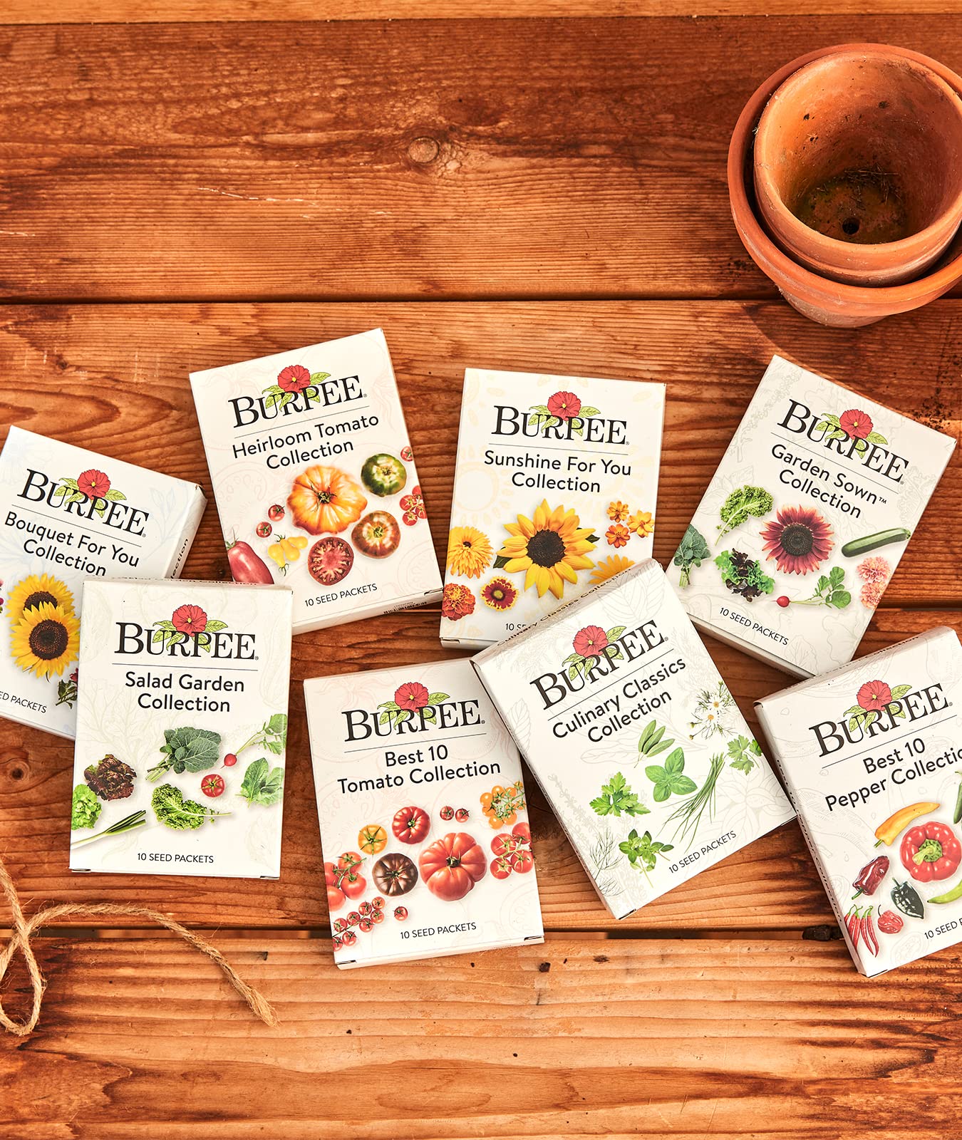 Burpee Culinary Classics Garden Collection 10 Packets of Non-GMO Chives, Cilantro, Basil, Sage, Thyme, Dill, Parsley, Chamomile, Marjoram & Oregano | Kitchen Herb Variety Pack, Seeds for Planting