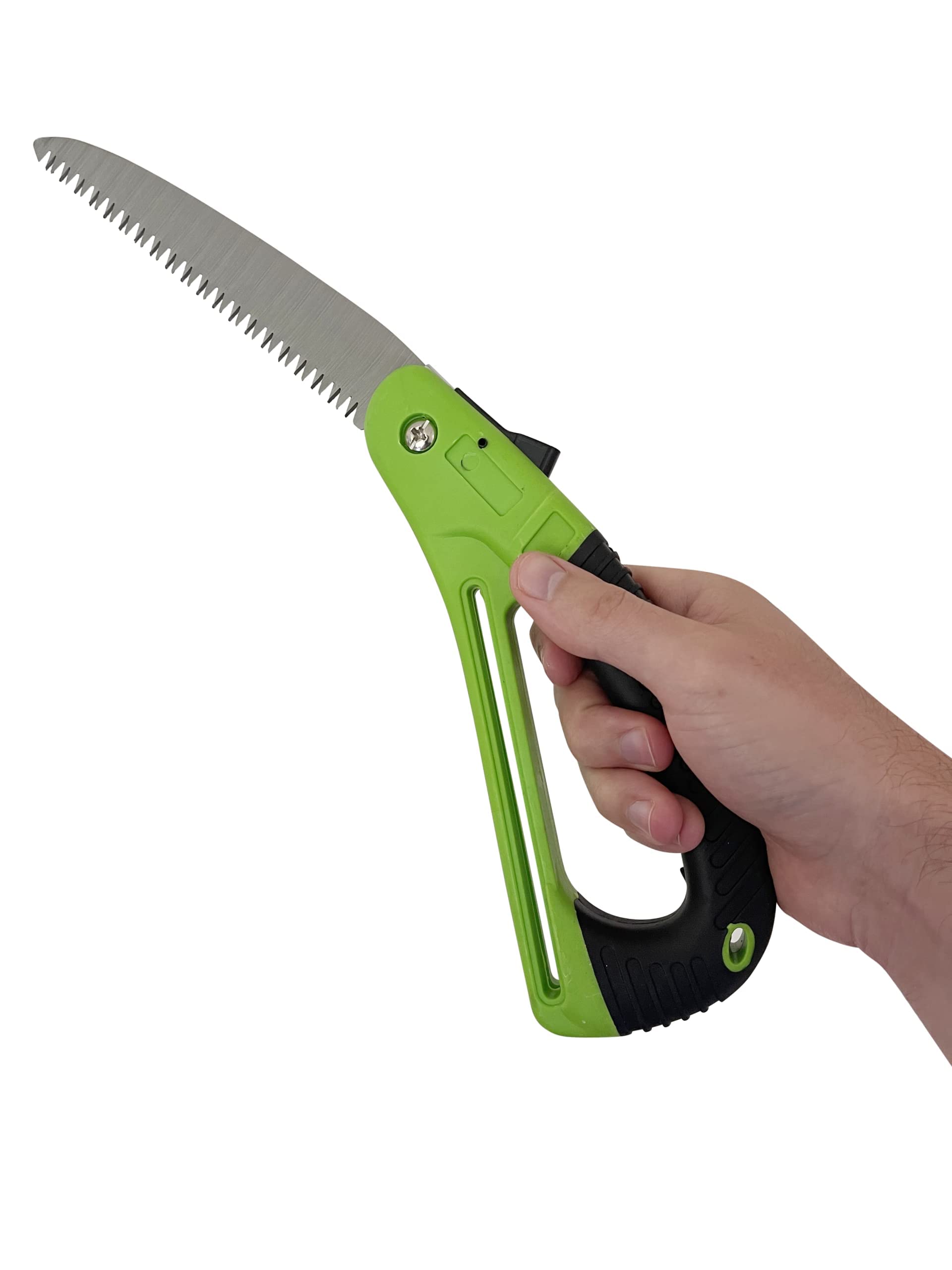 Garden Guru Folding Pruner Saw with Ergonomic Handle & Safety Lock β Non Slip β Rust Resistant Hardened Steel β Professional Grade Sawtooth Blade β for Pruning Trimming Camping Clearing