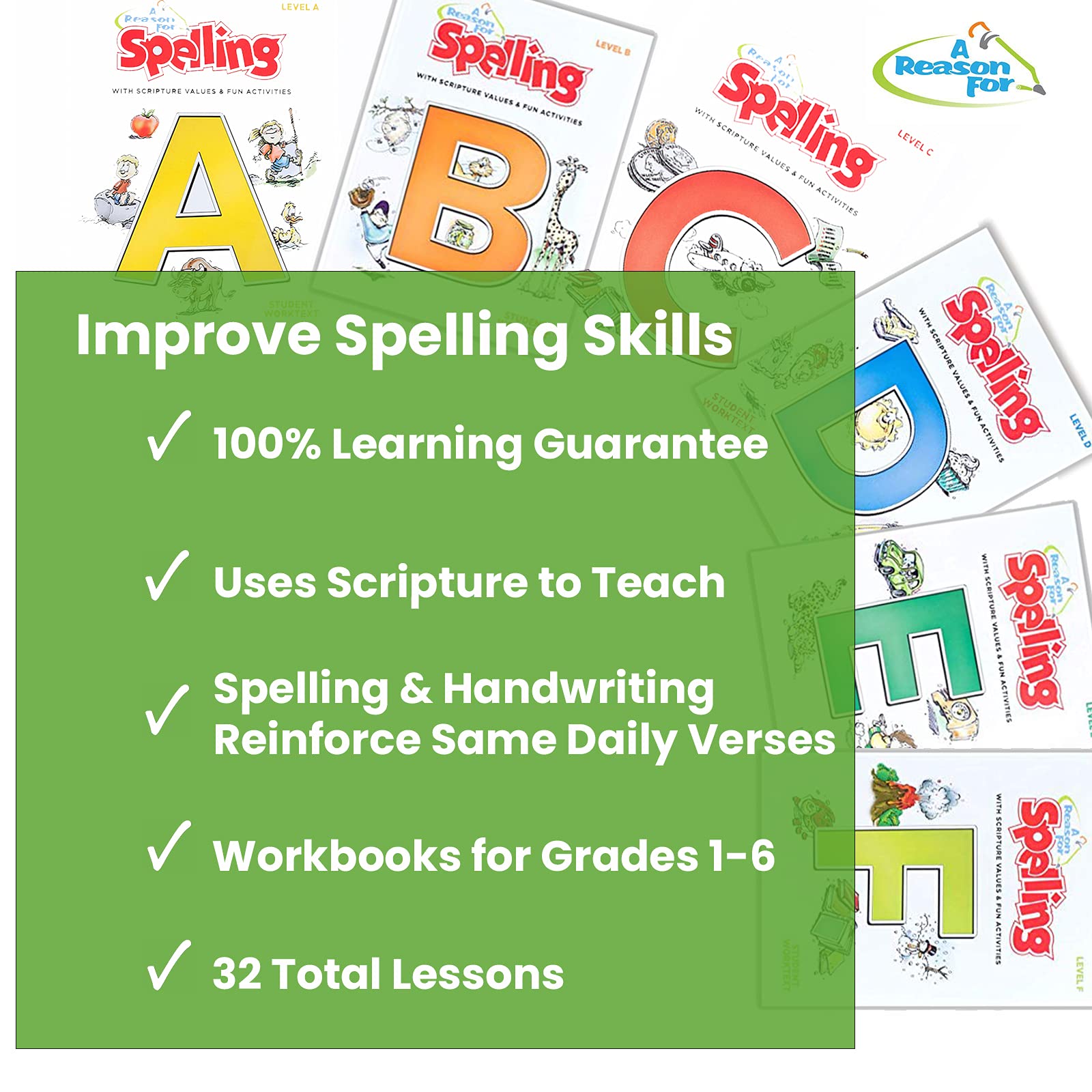 5th Grade Spelling Student Workbook Level E by A Reason For - Fifth Graders Practice Workbooks for Words, Vocabulary & Comprehension Skills - Kids Help Books for Homeschool, Classroom, & Home