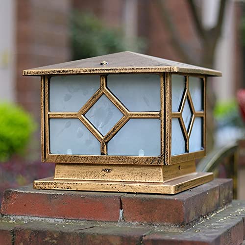MODEBHD Continental Waterproof Table Lamp Column Lamp Square Glass Aluminum Courtyard Gate Bollard Lamp Street Post Light Garden Villa Outdoor Lights E27 Decoration Landscape Floor Lamps