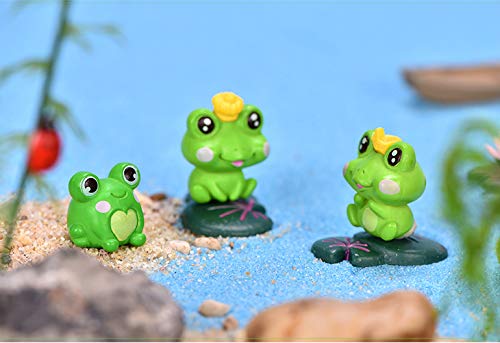 24 Pcs Resin Mini Frogs Cute Frog Miniature Figurines Animals Model Fairy Garden Miniature Moss Landscape DIY Terrarium Crafts Ornament Accessories for Home Décor (24 Pcs)