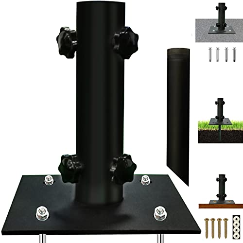 Atsasaye Patio Umbrella Base with Ground Spike Fixing Suitable for two scenarios Table Umbrella Base Stand, Weather-Resistant Outdoor Market Umbrella Stand Holder for Yard/Garden/Deck Porch
