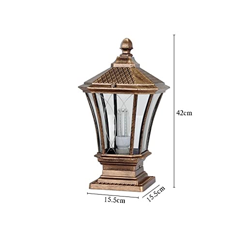 MODEBHD Continental Victoria 1-Light Glass Lantern European Column Lamp Outdoor Table Lamp Modern Simple Aluminum Waterproof Street Post Light E27 Decoration Illumination Bollard Lamps