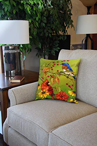 Toland Home Garden Birds N Berries 18 x 18 Inch Decorative Indoor Pillow Case Only (2-Pack)