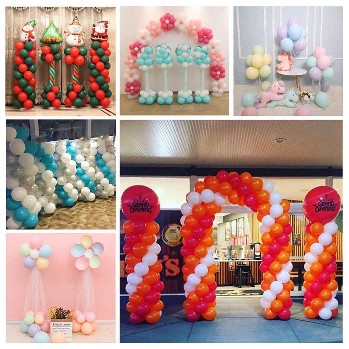 72 inch 2 Set Balloon Column Stand Kit Base and Pole Height 30Pcs Balloon Rings Balloon Tower Decoration for Birthday Party Wedding Party Event Decorations(Balloons are not included)