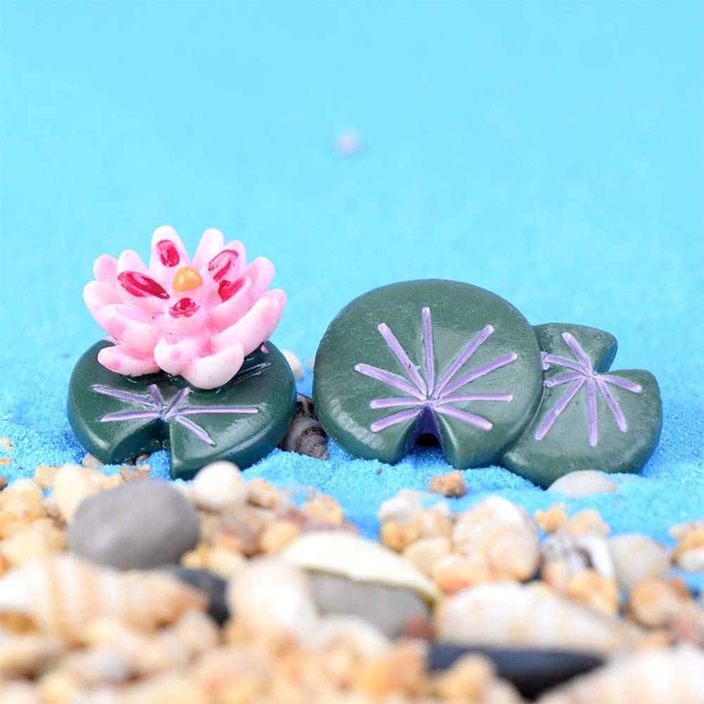 14 Pcs Mini Frogs and Lotus Leaf Easter Cupcake Toppers, Animals Model Fairy Garden Frog Miniature Figurines Moss Landscape DIY Terrarium Crafts Ornament Accessories Outdoor Decor