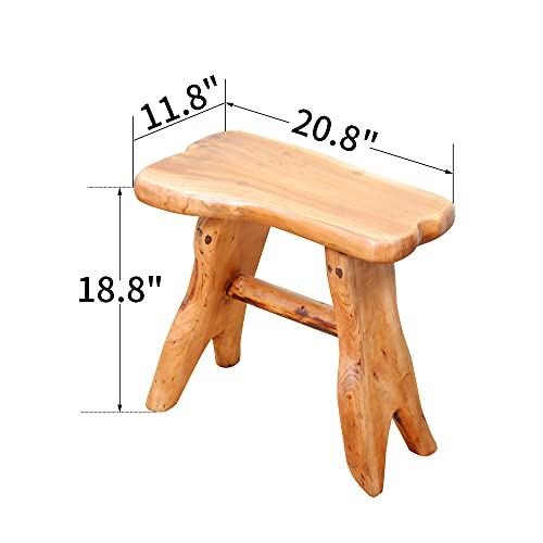 Brefhome Wooden Tree Stump Plant Stand Stool Side Table,Small Natural Wood Bench,Indoor/Outdoor Use