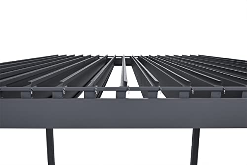 SORARA Louvered Pergola Mirador 10' × 20' Aluminum Gazebo with Adjustable Roof for Outdoor Deck Garden Patio (Charcoal Black)