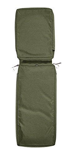 Classic Accessories Montlake FadeSafe Water-Resistant 72 x 21 x 3 Inch Outdoor Chaise Lounge Cushion Slip Cover, Patio Furniture Cushion Cover, Heather Fern Green, Patio Furniture Cushion Covers