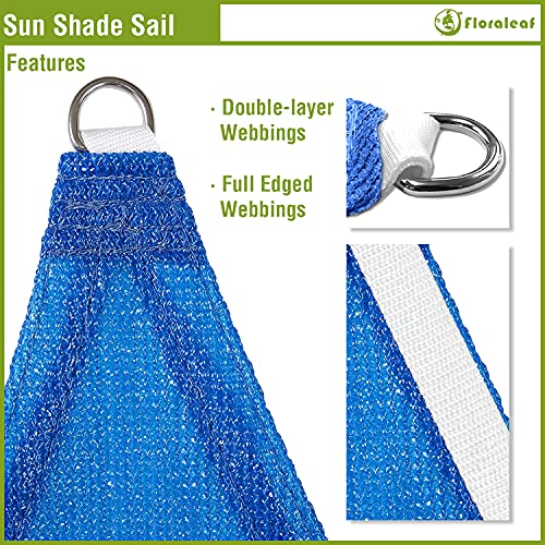 FLORALEAF 12'x12'x12' Sun Shade Sail Triangle Canopy UV Block Sun Shade for Outdoor Patio Garden Backyard Awning