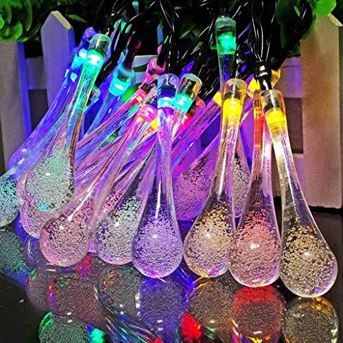Christmas Decorations Home Decoration, Outdoor Garden Party 20 Led Teardrop Solar Waterproof Garden Lantern String Christmas Tree Decorations for Xmas Winter New Year Party Supplies