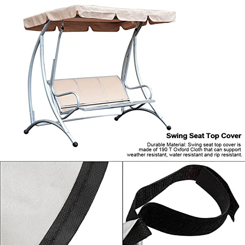 Liineparalle Swing Canopy Replacement, Waterproof Garden Chair Canopy Cover for Outdoor Patio Porch Yard, Top Cover Only (Beige)