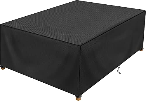 DUDSOEHO Patio Table Cover 100% Waterproof, 72x47x28 inch Outdoor Table Cover Rectangular, Patio Furniture Cover for Dinning Furniture, Picnic Coffee Tables Chairs and Sofas, Black