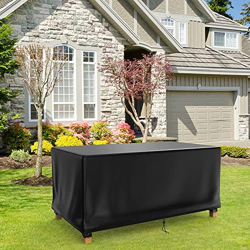DUDSOEHO Patio Table Cover 100% Waterproof, 72x47x28 inch Outdoor Table Cover Rectangular, Patio Furniture Cover for Dinning Furniture, Picnic Coffee Tables Chairs and Sofas, Black