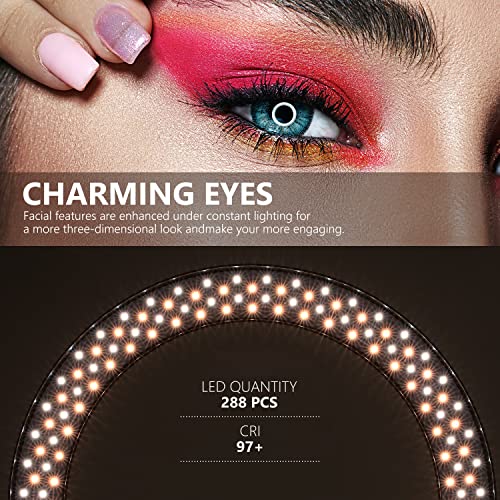 Neewer 18-inch RGB Ring Light with APP Control, Dimmable Bi-Color 3200K-5600K CRI 97+ LED Ring Light with Stand, 0-360 Full Color, 9 Scenes Effect for Selfie/Makeup/Party/Vlog/YouTube/Photography
