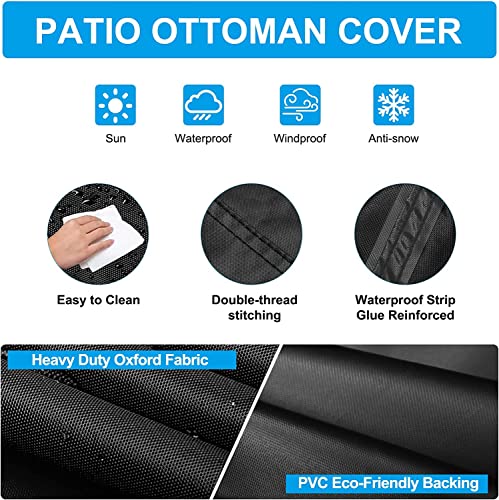 DUDSOEHO Patio Table Cover 100% Waterproof, 72x47x28 inch Outdoor Table Cover Rectangular, Patio Furniture Cover for Dinning Furniture, Picnic Coffee Tables Chairs and Sofas, Black