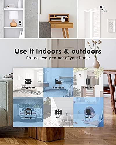 ZUMIMALL Security Cameras Wireless Outdoor, 2K Rechargeable Battery Operated Home Security Cameras with Siren, FHD Night Vision, PIR Motion Detection, IP66 Waterproof, SD/Cloud, 2.4G WiFi, 2 Pack