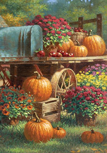 Toland Home Garden 12x18 Inch Double Sided Garden Flag Fall Flag, Farm Pumpkin Fall Garden Flag House Flag For Outdoor Yard Decoration