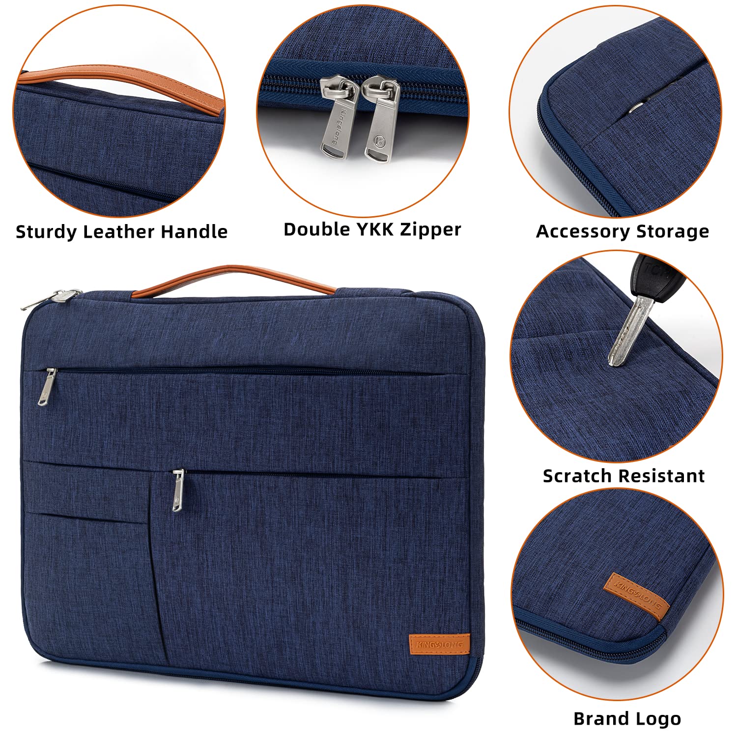 KINGSLONG 14 inch Laptop Sleeve Bag, Slim Shockproof Handbag, Computer Carrying Case Cover Compatible with MacBook Air/Pro,Acer Asus Dell HP Blue