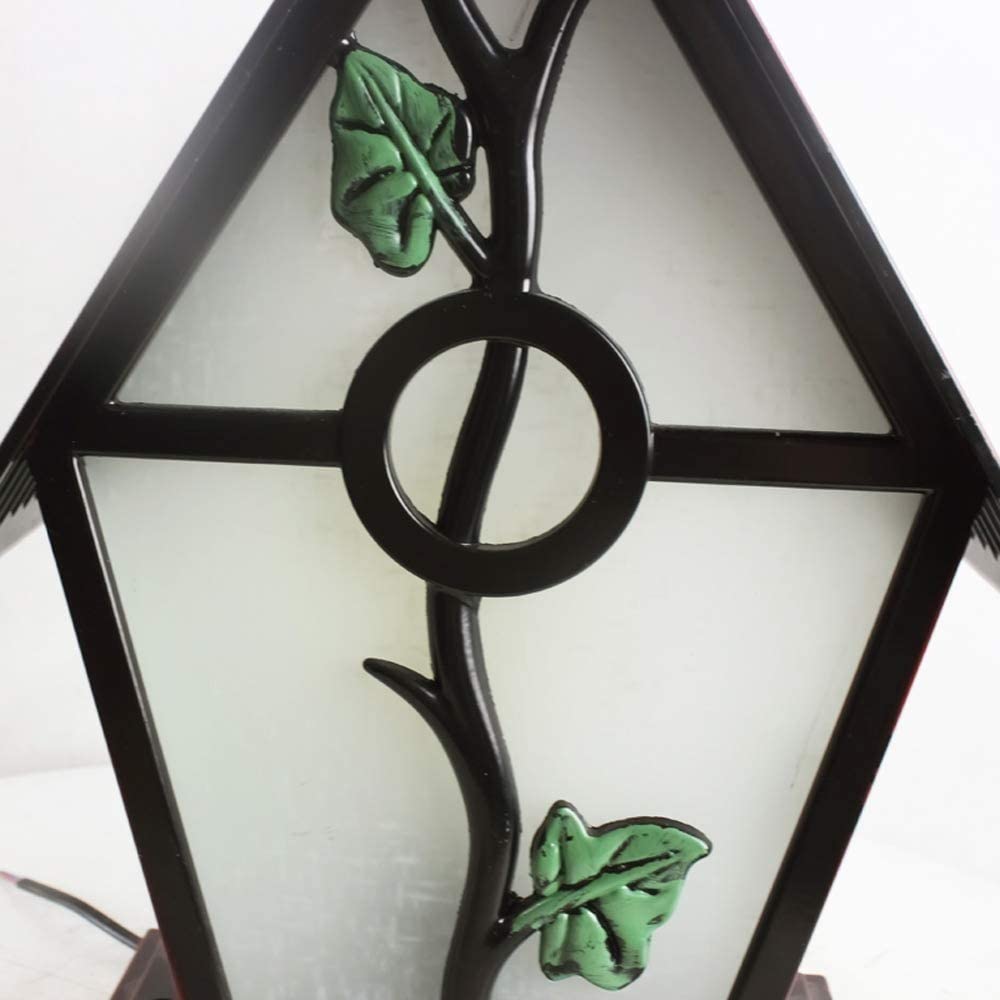 MODEBHD European Traditional Victorian Glass Lantern Waterproof Outdoor Column Pillar Lamp E27 Fence Park Villa Parking Gate Gazebo Column Post Light Aluminum Rainproof Table Lights