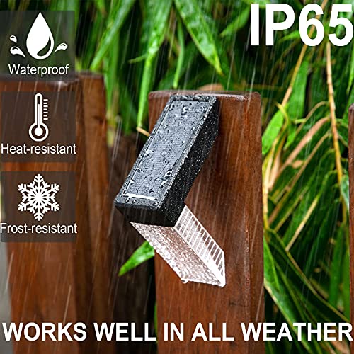 panmo Solar Deck Lights Outdoor, Solar Step Lights Waterproof Decoration for Porch Pool Fence Stair Patio Yard Garden Railings(Warm White/RGB 8 Pack)