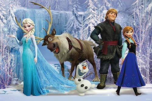 Elsa Backdrop Birthday Banner for Girl Frozen Elsa Princess Party Supplies Baby Shower Ice Snow Castle Background Photography