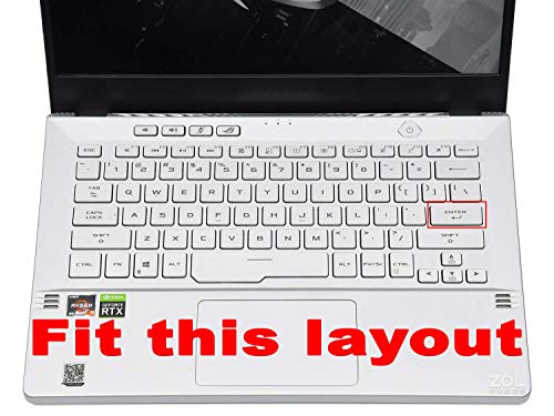 BingoBuy US Layout Keyboard Protector Cover Skin Compatible with Asus ROG Zephyrus G14 GA401 GA401IV GA401IH GA401QM GA401IU with BingoBuy Card Case (Black)