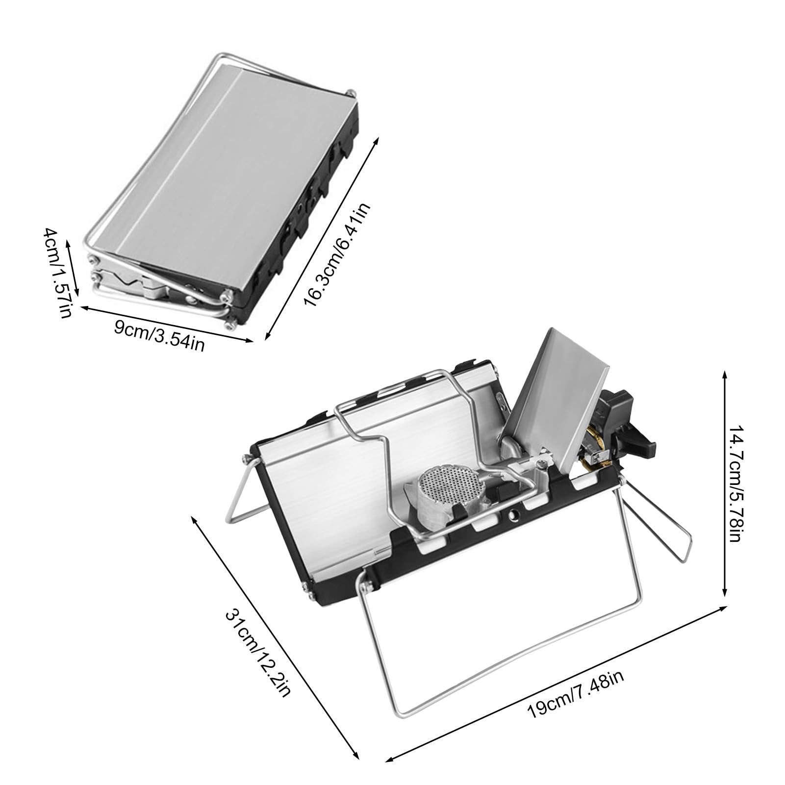 Compact Camping Stove, 2600W Foldable Stove, Outdoor Picnic Hiking Stove, Portable Backpacking Cooker, Foldable Cassette Burner, Efficient Cooking, Ideal for Outdoor Adventures, Space-Saving Design