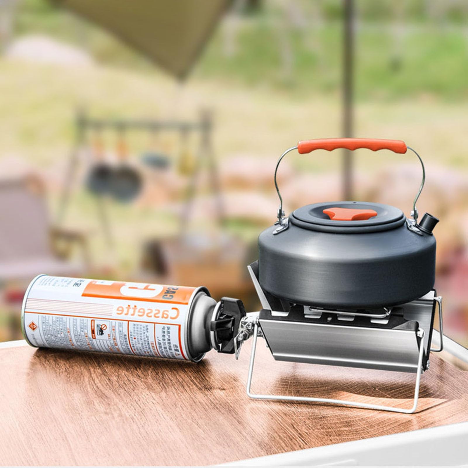 Compact Camping Stove, 2600W Foldable Stove, Outdoor Picnic Hiking Stove, Portable Backpacking Cooker, Foldable Cassette Burner, Efficient Cooking, Ideal for Outdoor Adventures, Space-Saving Design