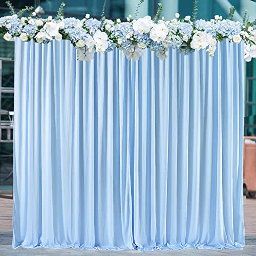 AK TRADING CO. 10 feet x 10 feet Polyester Backdrop Drapes Curtains Panels with Rod Pockets - Wedding Ceremony Party Home Window Decorations - Light Blue (DRAPE-5X10-LTBLUE)