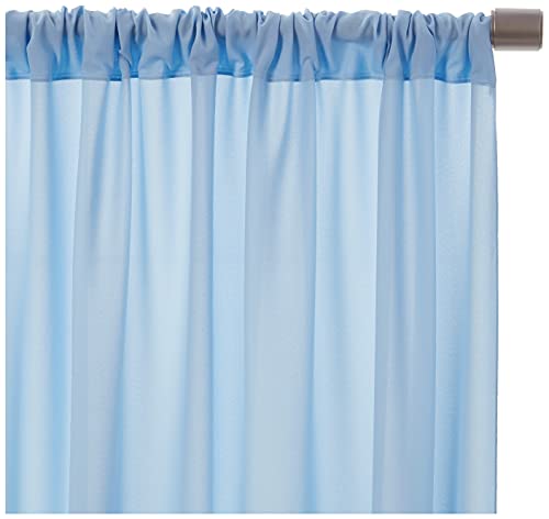 AK TRADING CO. 10 feet x 10 feet Polyester Backdrop Drapes Curtains Panels with Rod Pockets - Wedding Ceremony Party Home Window Decorations - Light Blue (DRAPE-5X10-LTBLUE)