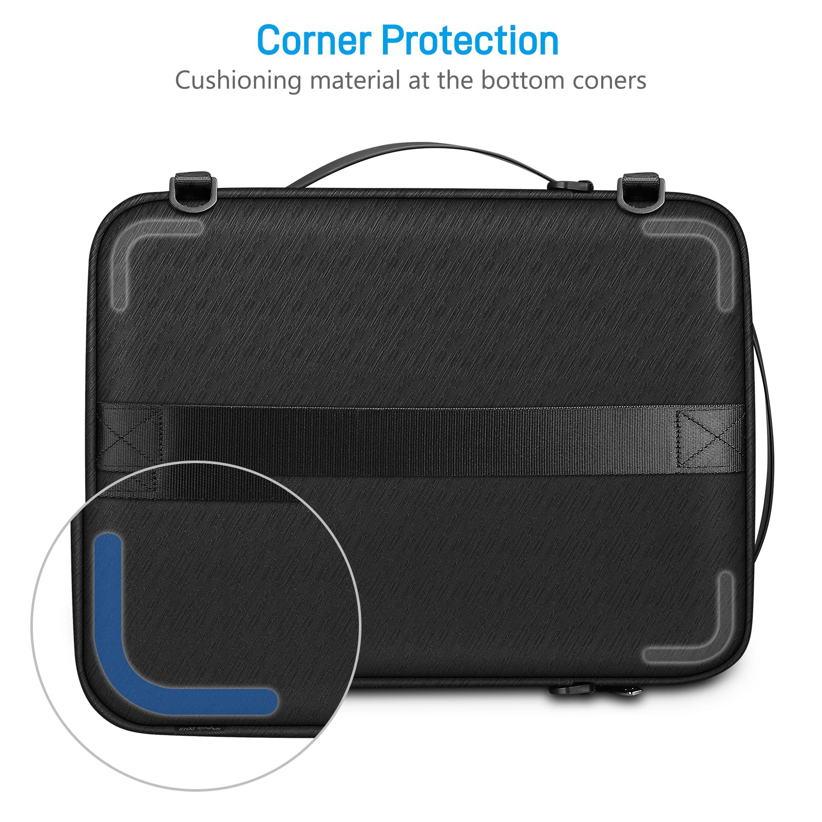 Fintie Laptop Shoulder Bag Briefcase for MacBook Air 15 13.6 13, MacBook Pro 14 13, 13.5" Surface Laptop, 13" Samsung Lenovo HP Acer Notebook, Black
