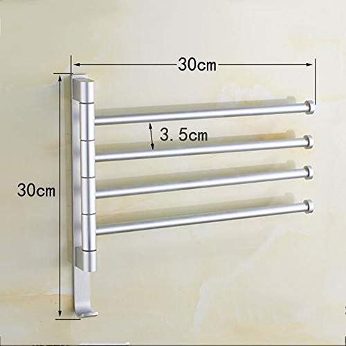 GLOYER Shower Organiser Towel Bar Rotating Towel Rack Free Punching Hanging Rod Hand Towel Rack Bathroom Cool to Dry Towel Shelf