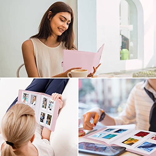 256 Pockets Photo Album for Fujifilm Instax Mini LiPlay 12 11 9 8 40 Evo 7S Instant Camera/Mini Link Printer, Polaroid Snap Touch PIC-300 Z2300 Mint Zip Instant Camera Printer(Baby Pink)