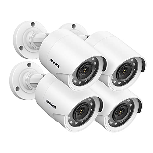 ANNKE 4 Packed 2.0MP 1080P 1920TVL Wired Security Camera Kits, HD TVI Add-on Outdoor CCTV Cameras, IR Night Vision, Weatherproof Housing, Home Surveillance Security Bullet Cam