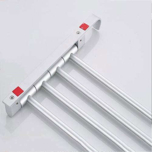 GLOYER Shower Organiser Towel Bar Rotating Towel Rack Free Punching Hanging Rod Hand Towel Rack Bathroom Cool to Dry Towel Shelf