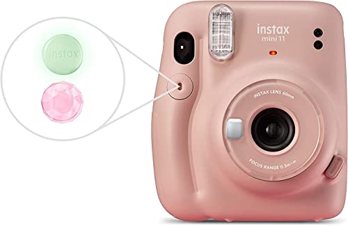 Fujifilm Instax Mini 11 Instant Film Camera with Automatic Exposure and Flash, Polaroid Camera, Fujinon 60mm Lens with Selfie Mirror, Optical Viewfinder - Blush Pink (Renewed)