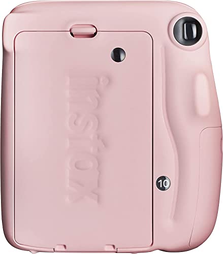Fujifilm Instax Mini 11 Instant Film Camera with Automatic Exposure and Flash, Polaroid Camera, Fujinon 60mm Lens with Selfie Mirror, Optical Viewfinder - Blush Pink (Renewed)
