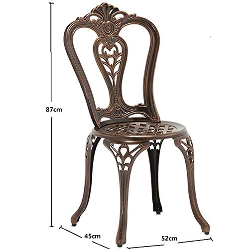 2pcs Crown Chair Needs Assembly Cast Aluminium Table and Chair Sets Outdoor Garden Patio Furniture Bistro Set Weatherproof with Timeless Design
