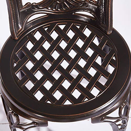 2pcs Crown Chair Needs Assembly Cast Aluminium Table and Chair Sets Outdoor Garden Patio Furniture Bistro Set Weatherproof with Timeless Design