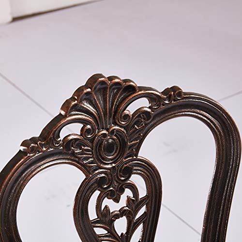 2pcs Crown Chair Needs Assembly Cast Aluminium Table and Chair Sets Outdoor Garden Patio Furniture Bistro Set Weatherproof with Timeless Design